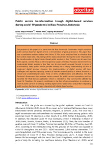Public service transformation trough digital-based services during ...
