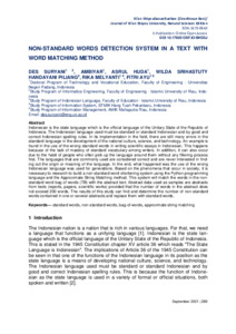 NON-STANDARD WORDS DETECTION SYSTEM IN A TEXT WITH WORD MATCHING METHOD ...